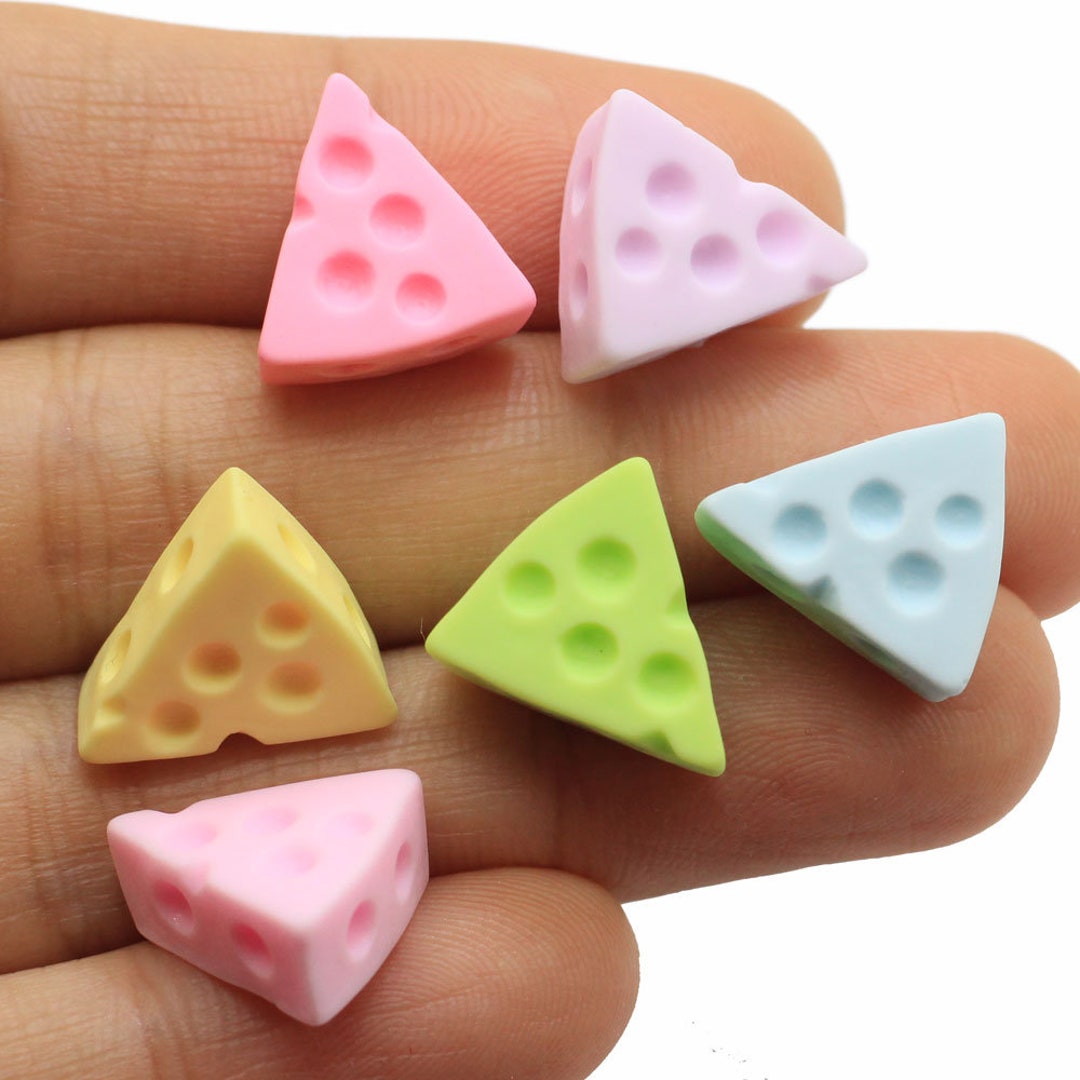 Kawaii Fake Miniature Cheese 3D Figurine Resin Cabochon Scrapbooking ...