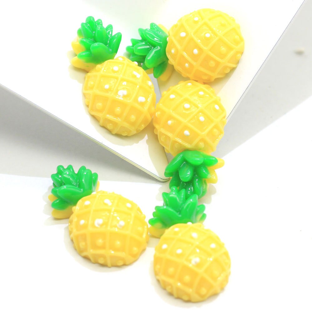 50pcs Slime Charm Mini Pineapple Cabochon Resin Flatback for - Etsy