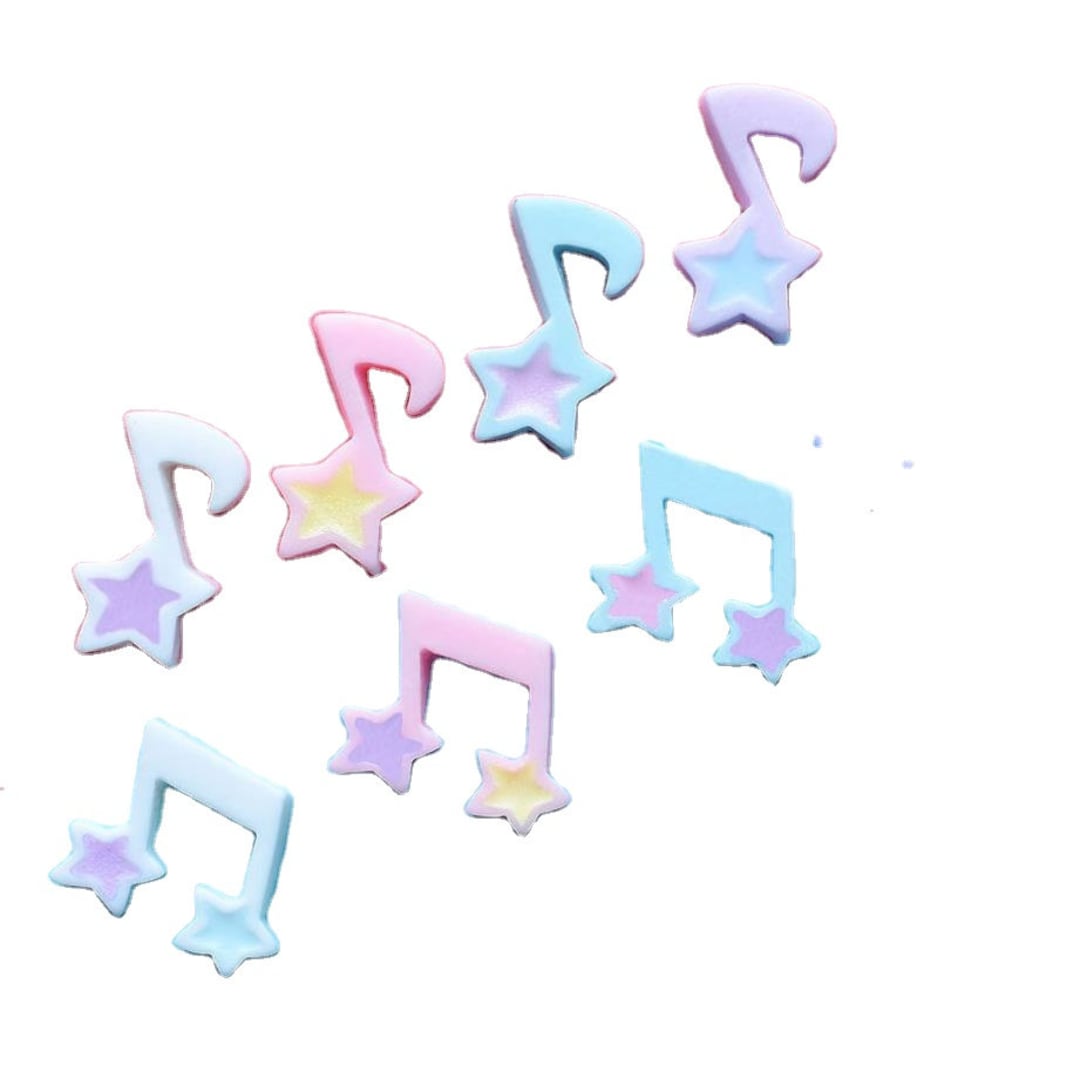 Cute Mini Star Music Note Flatback Resin Cabochon for Hair Bow Center ...