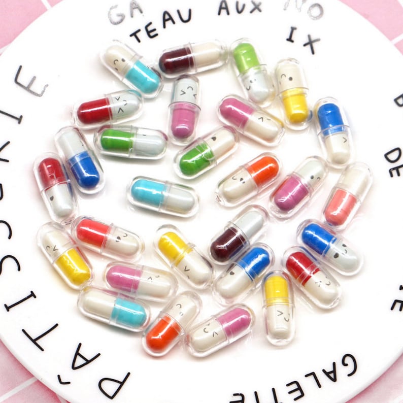 Cute Expression Capsules Love Pill Plastic Charms Put in - Etsy