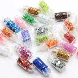 24pcs 48pcs Kit Nail Art Decorations Acrylic Vial Mix Rhinestone Beads ...