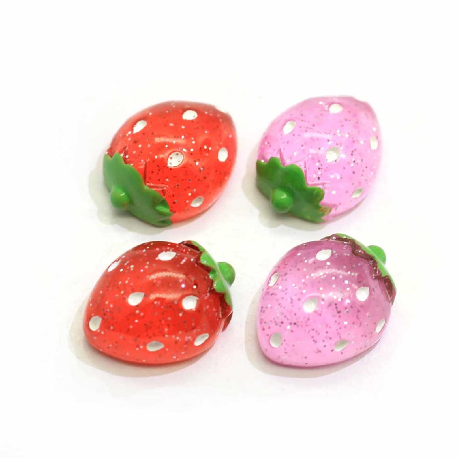 19mm Strawberry Simulation Fruit Resin Flatback Cabochon Miniature Food ...