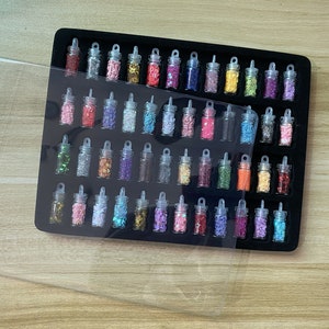 24pcs 48pcs Kit Nail Art Decorations Acrylic Vial Mix Rhinestone Beads ...