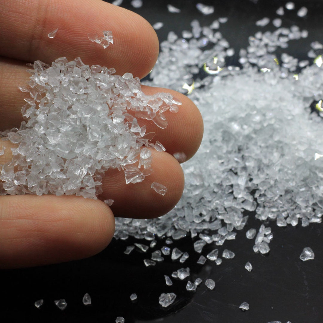 Crushed Crystal Glass Chips Clear Irregular Sequins Broken Glass Craft ...