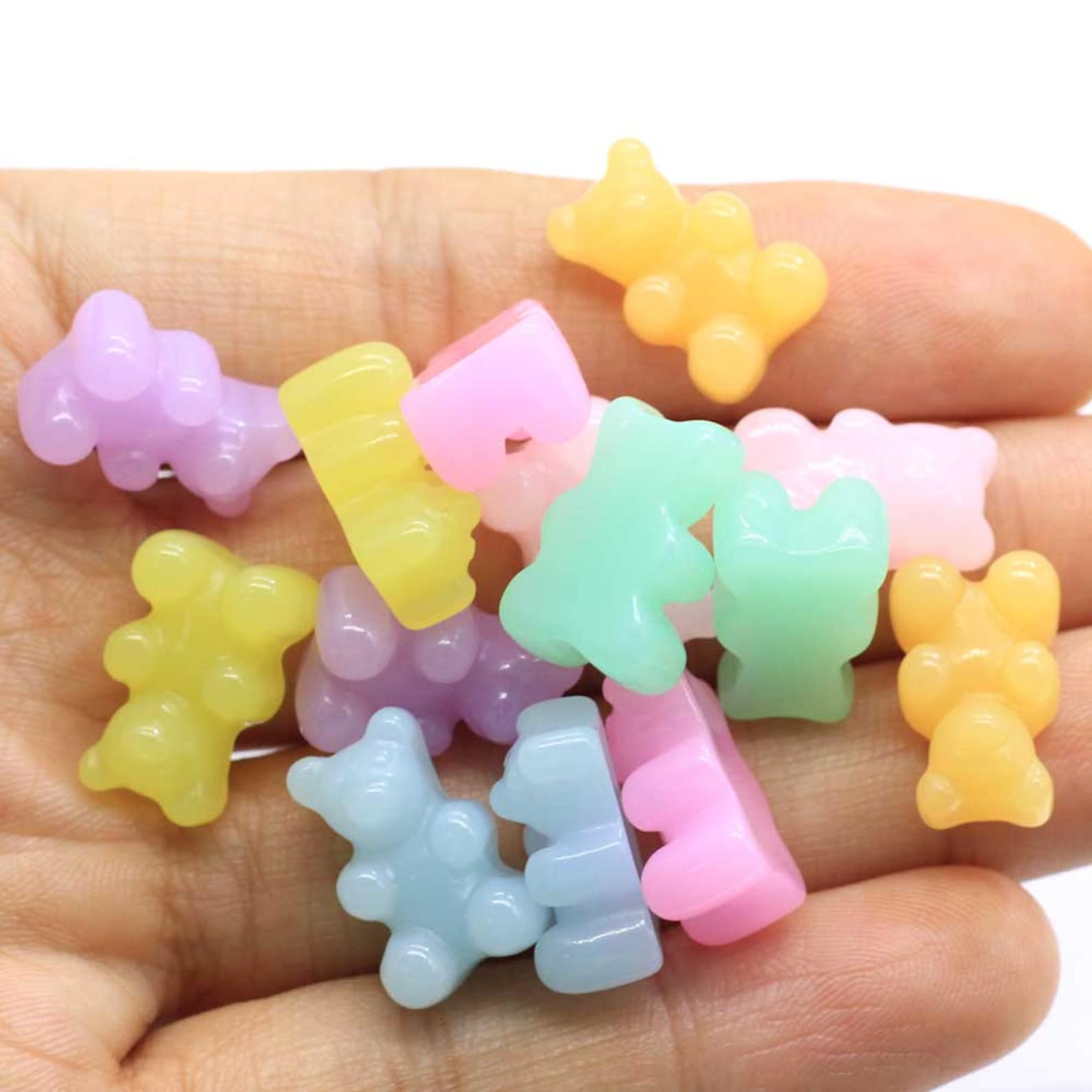 New Pastel Color Simulated Gummy Bear Candy Resin Cabochon for - Etsy
