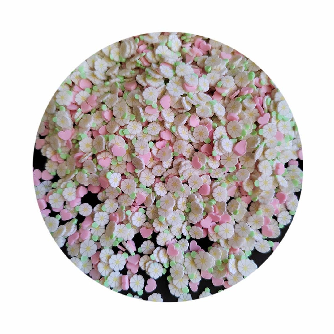 Polymer Clay Sprinkles Daisy Flower Pink Heart Slices for Toys ...