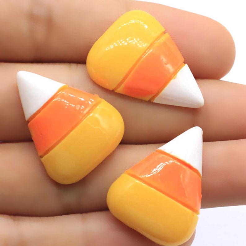 20*26m Resin Halloween Candy Corn Flatback Cabochon Miniature Art ...
