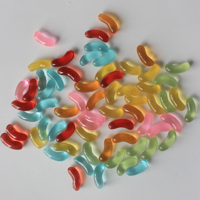 19mm Length Clear Color Resin Cuts Candy Sets,jelly Bean Candy Resin ...