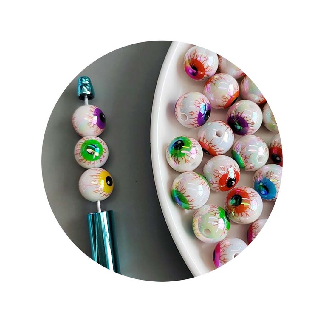 UV 16mm Bloody Eye Ball Halloween Beads for Jewelry Pens Phone Strap ...