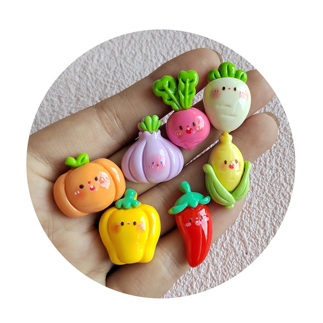 Cartoon Vegetables Series Resin Flat Back Cabochons for Hairpin ...