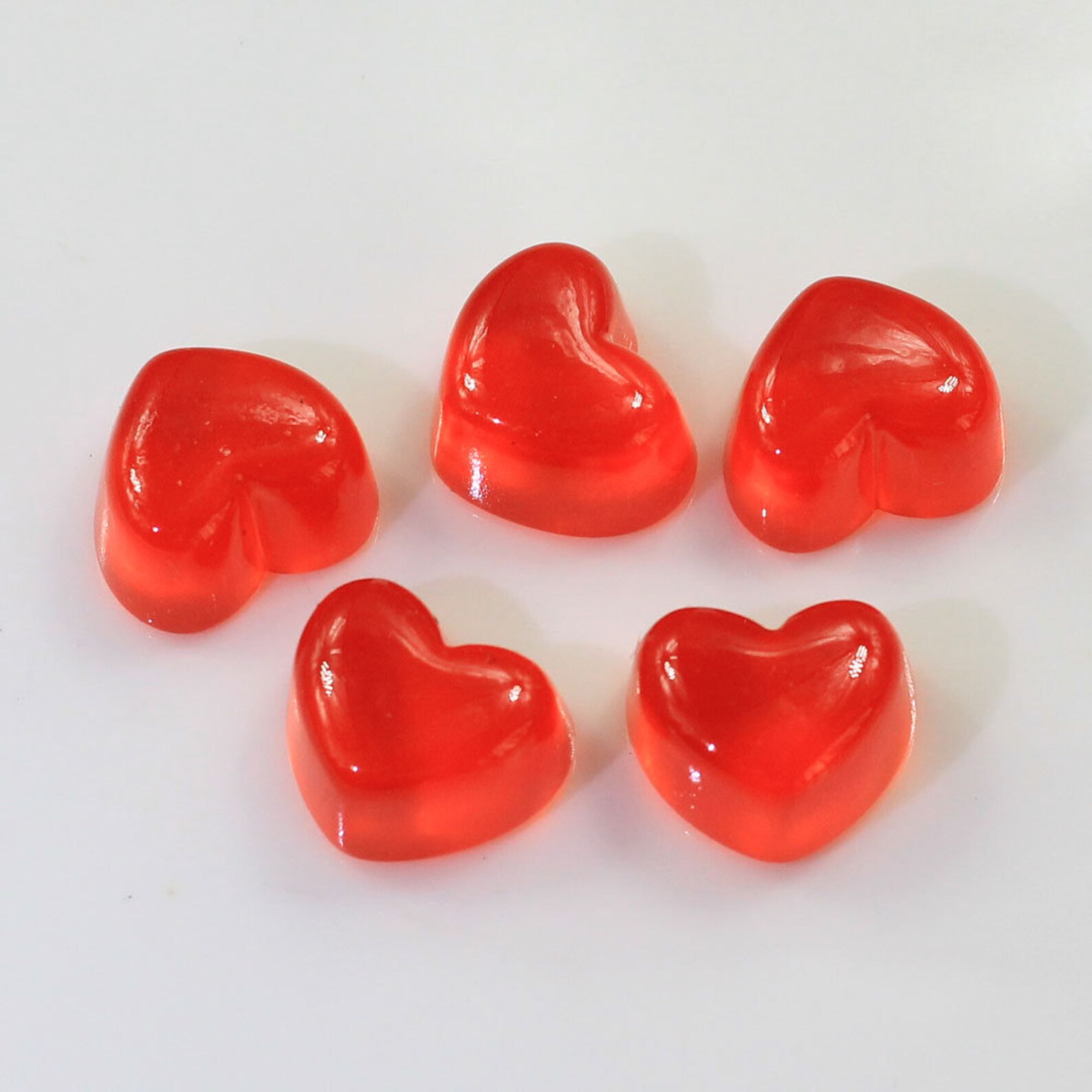 16mm DIY Clear Resin Heart Simulation Candy Charms for SLIME Filling ...