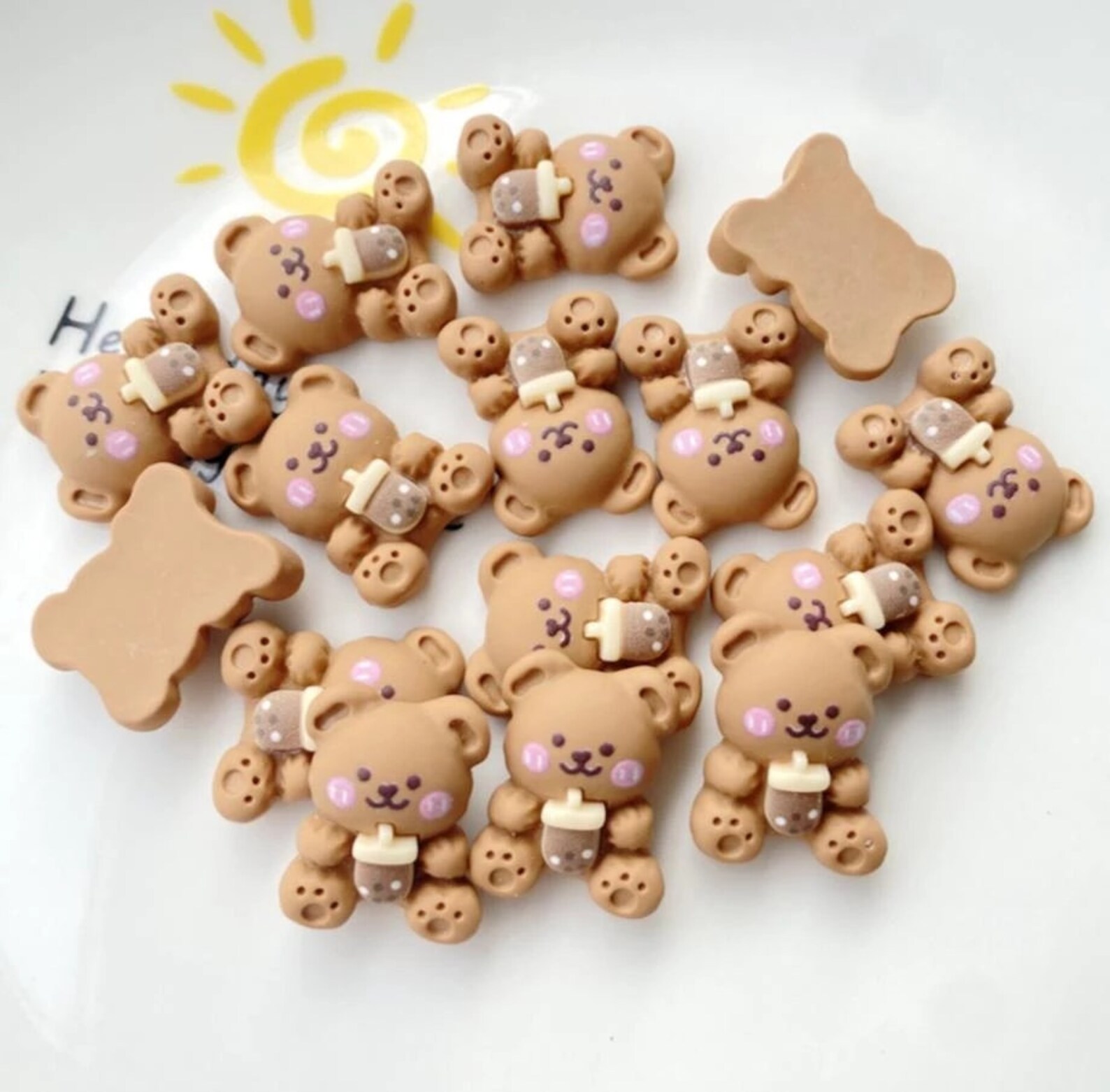 Kawaii Cartoon Bow Tie Rabbit Bear Bunny Resin Flatback - Etsy