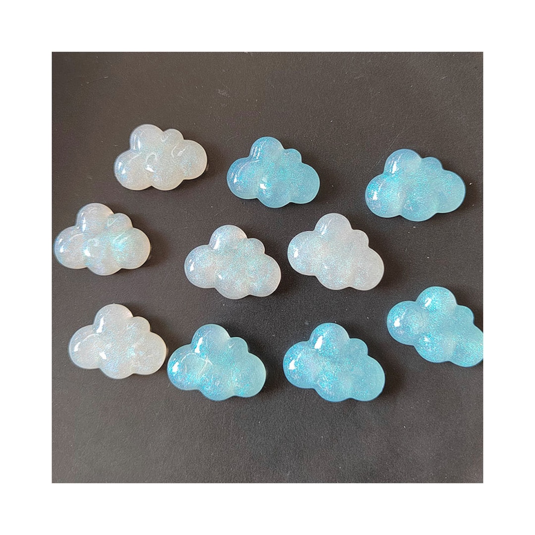 Kawaii Glitter Cloud Flatback Resin Cabochon Scrapbook Embellishments ...