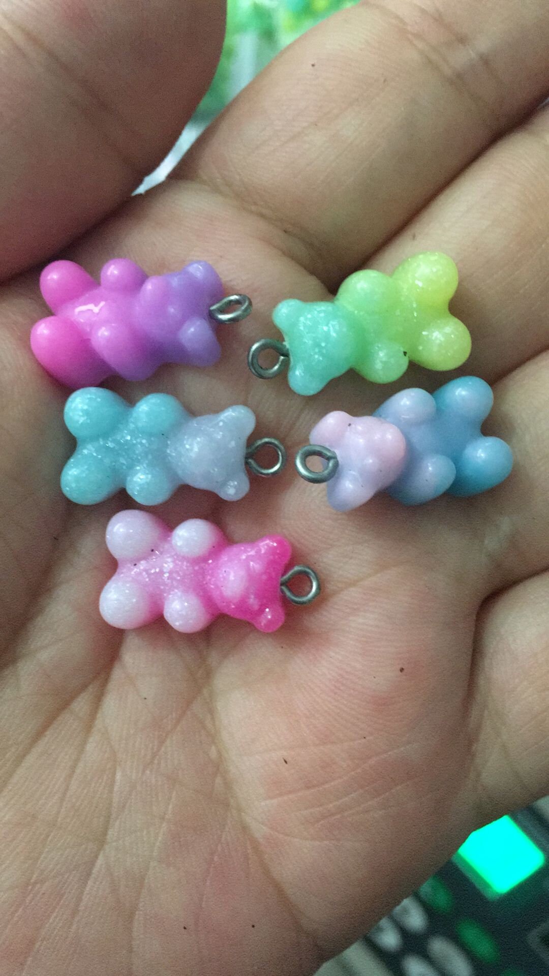 17mm Gradient Pastel Color Gummy Bear Candy Charms for Polymer Slime ...