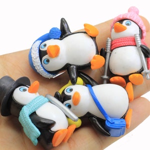 4pcs/set DIY Crafts Mini Winter Penguin Miniature Figurine Christmas ...