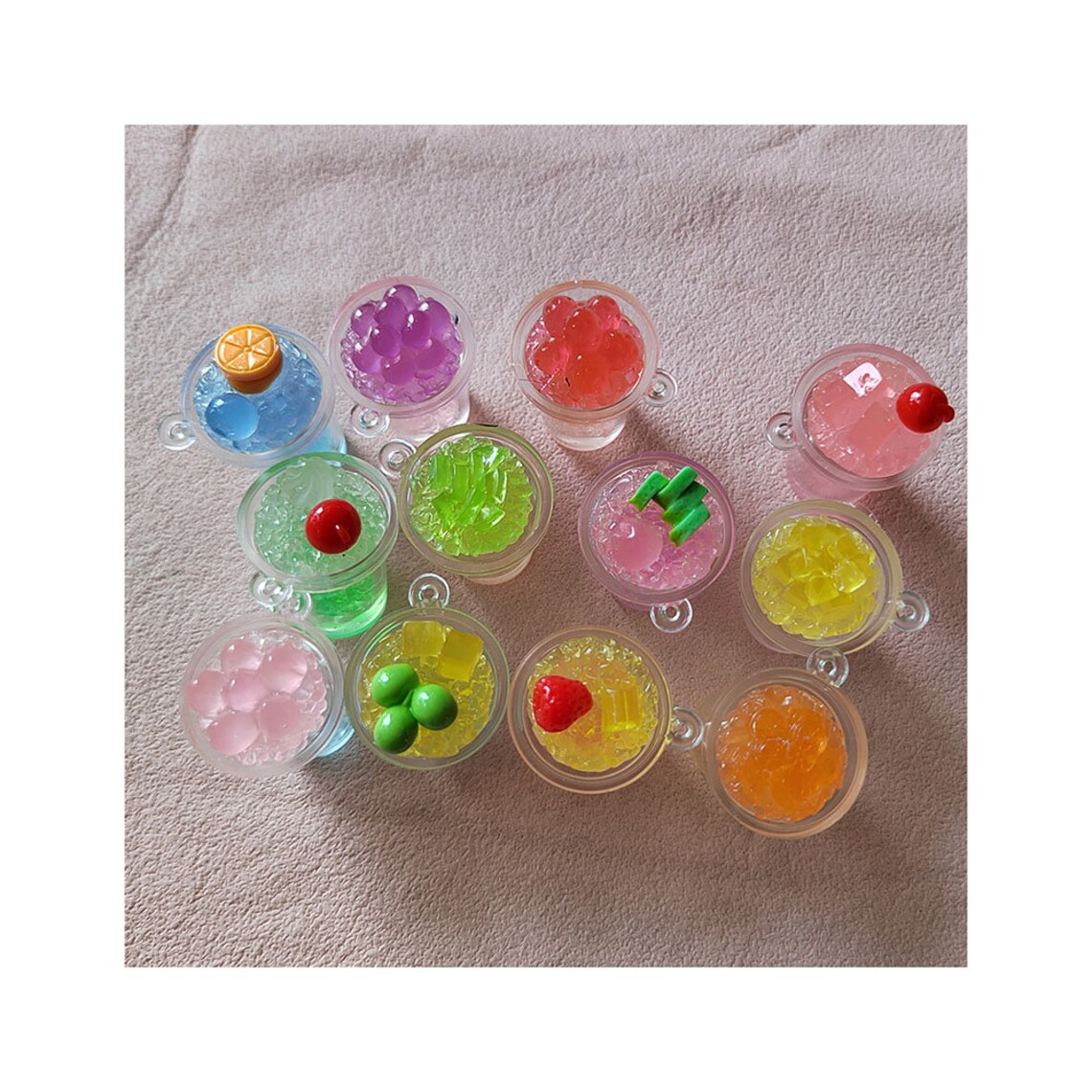 Cute 3D Luminous Mini Fruit Juice Cabochons Flatback Resin Diy Charm ...
