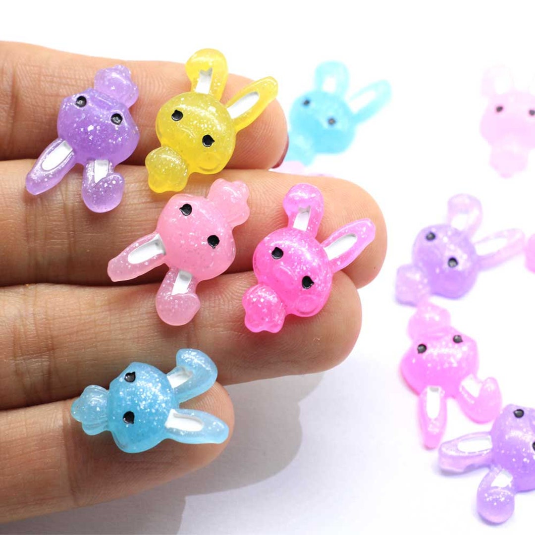 Baby Rabbit Shiny Resin Cute Animal Flat Back Cabochon 23mm for Hair ...