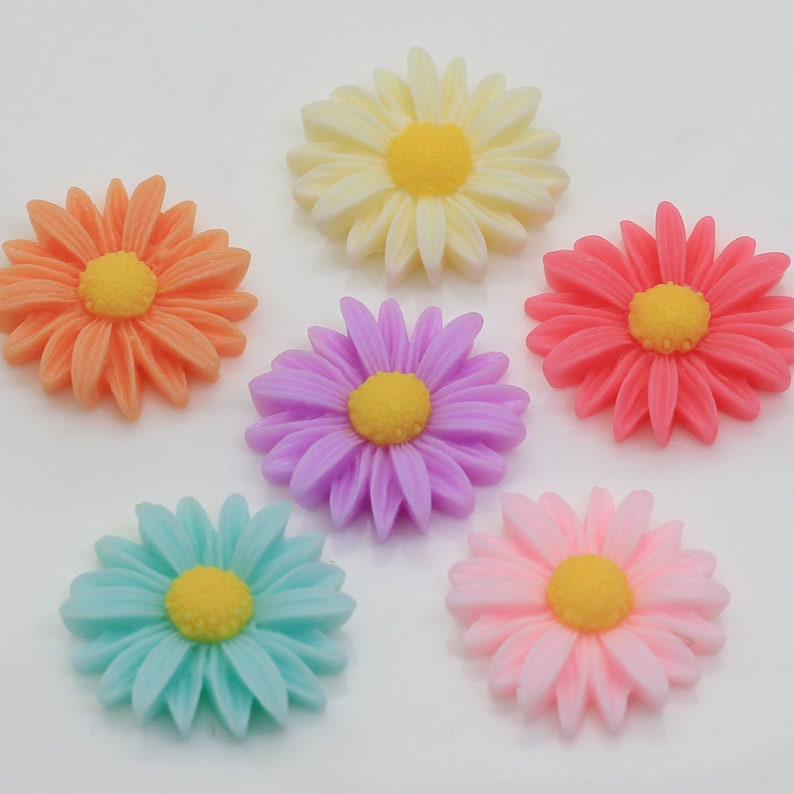Mixed Color Chamomile Flat Back Resins Cabochon Scrapbook 3D - Etsy