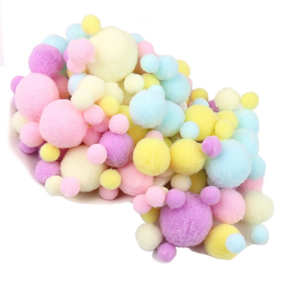 Mix Color Mini Fluffy Soft Pom Poms Pompoms Ball Handmade Kids | Etsy