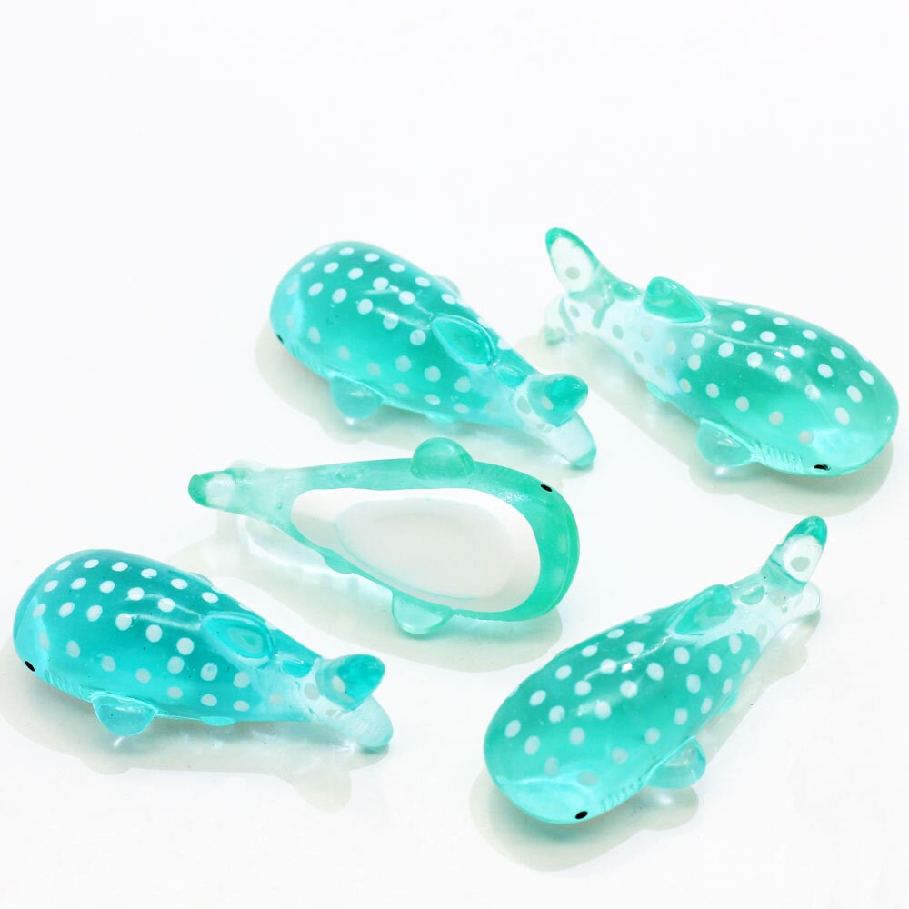 3D Blue Mini Fish Figurines DIY Ocean Sea Animal Whale Miniature ...