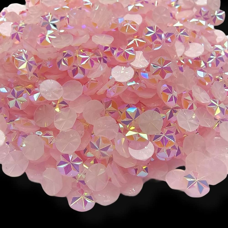 Jelly Snowflake Starburst Light Pink AB Resin Rhinestone Rhinestones ...