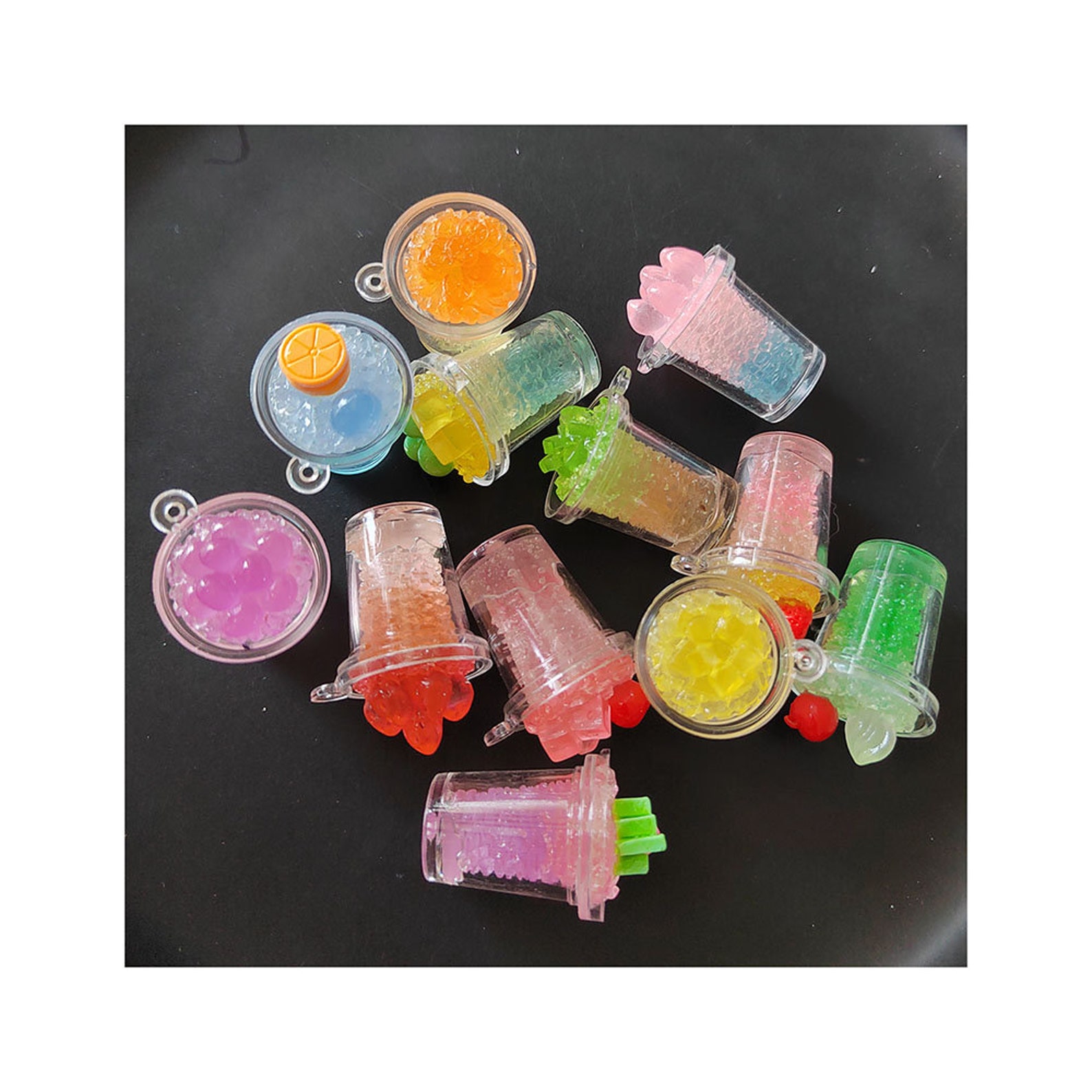 Cute 3D Luminous Mini Fruit Juice Cabochons Flatback Resin Diy Charm ...