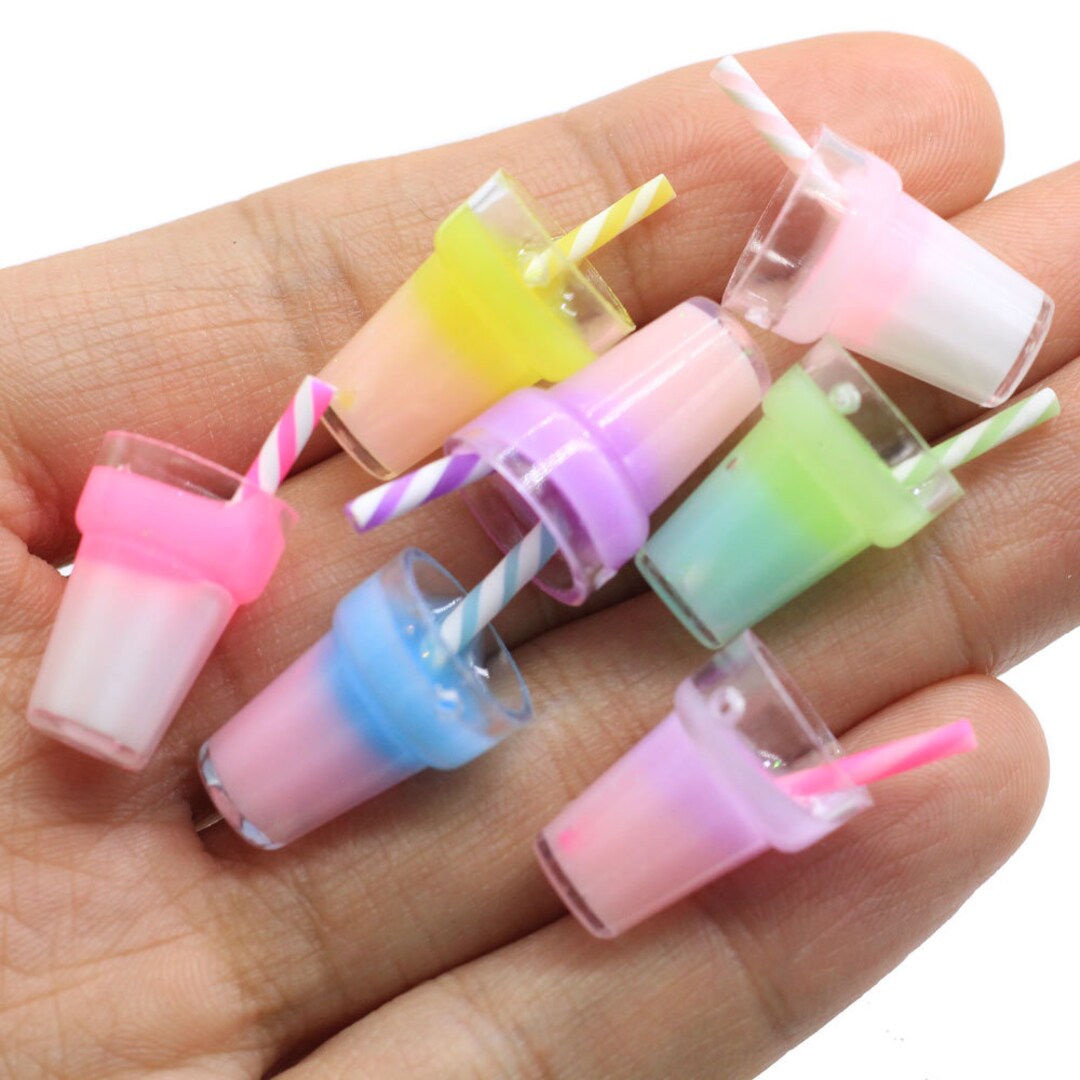 3D New Style Boba Slime Charms Resin Cute Bubble Milk Tea Cup Miniature ...