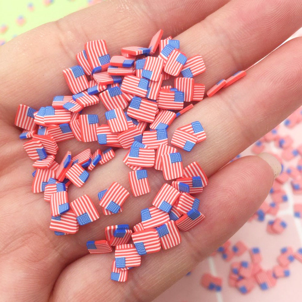 100g 5mm Polymer Clay American Flag England Flag Slice Sprinkles for ...