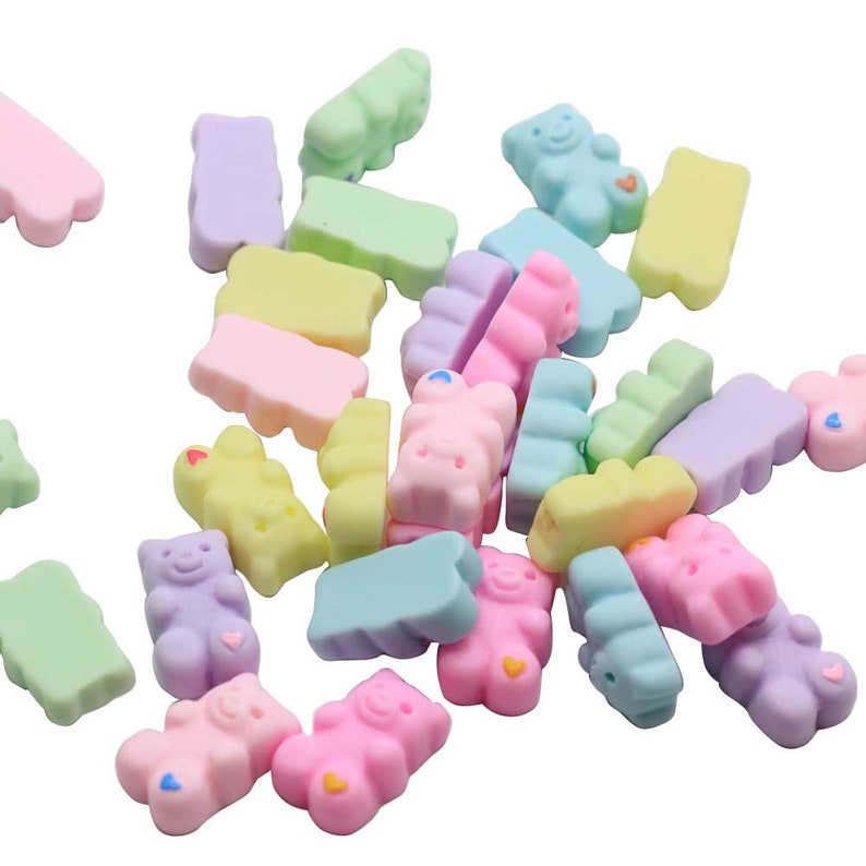 16mm New Resin Cute Mixed Mini Solid Bear Flat Back Cabochon ...