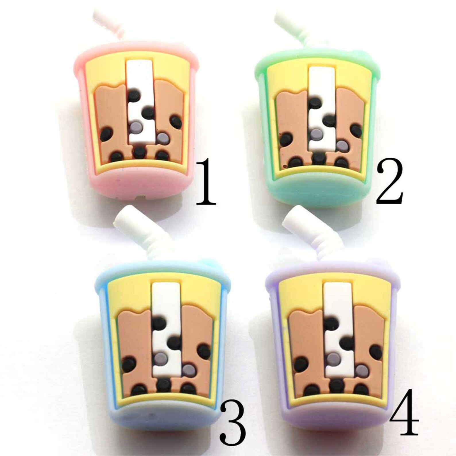 48mm Boba Slime Charms Resin Cute Bubble Milk Tea Cup Miniature Kit DIY ...