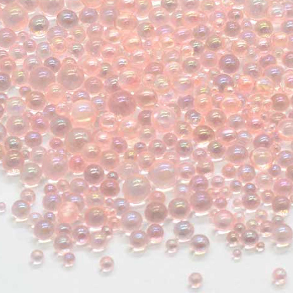 Iridescent Clear Glass Assorted Size Microbeads Colorful Mix Bubble ...
