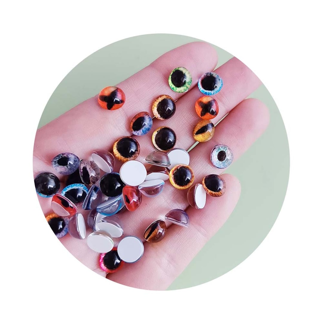 Flatback Glass Eyes 8mm 10mm 12 Mm Eyes for Dolls and Animals Round ...
