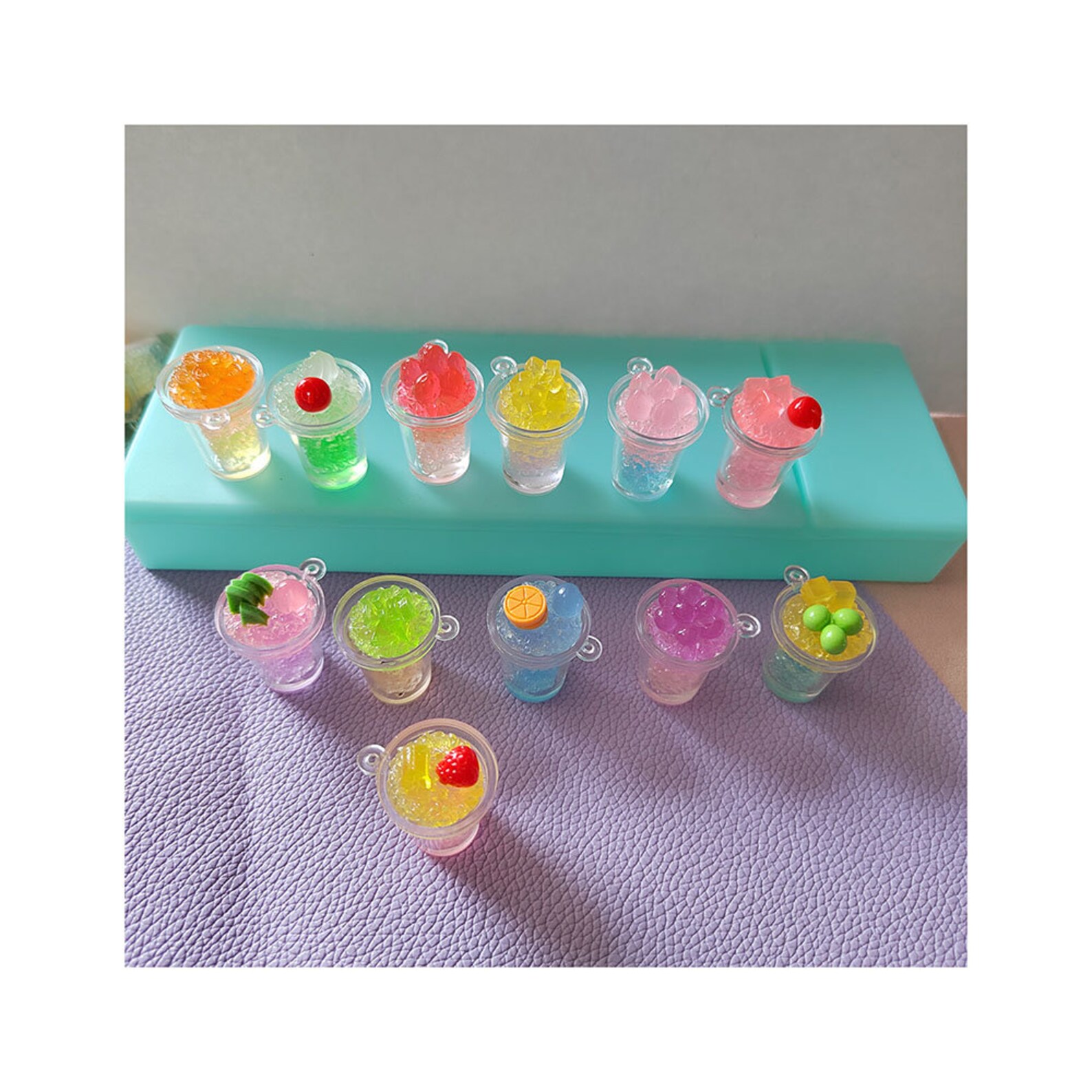 Cute 3D Luminous Mini Fruit Juice Cabochons Flatback Resin Diy Charm ...