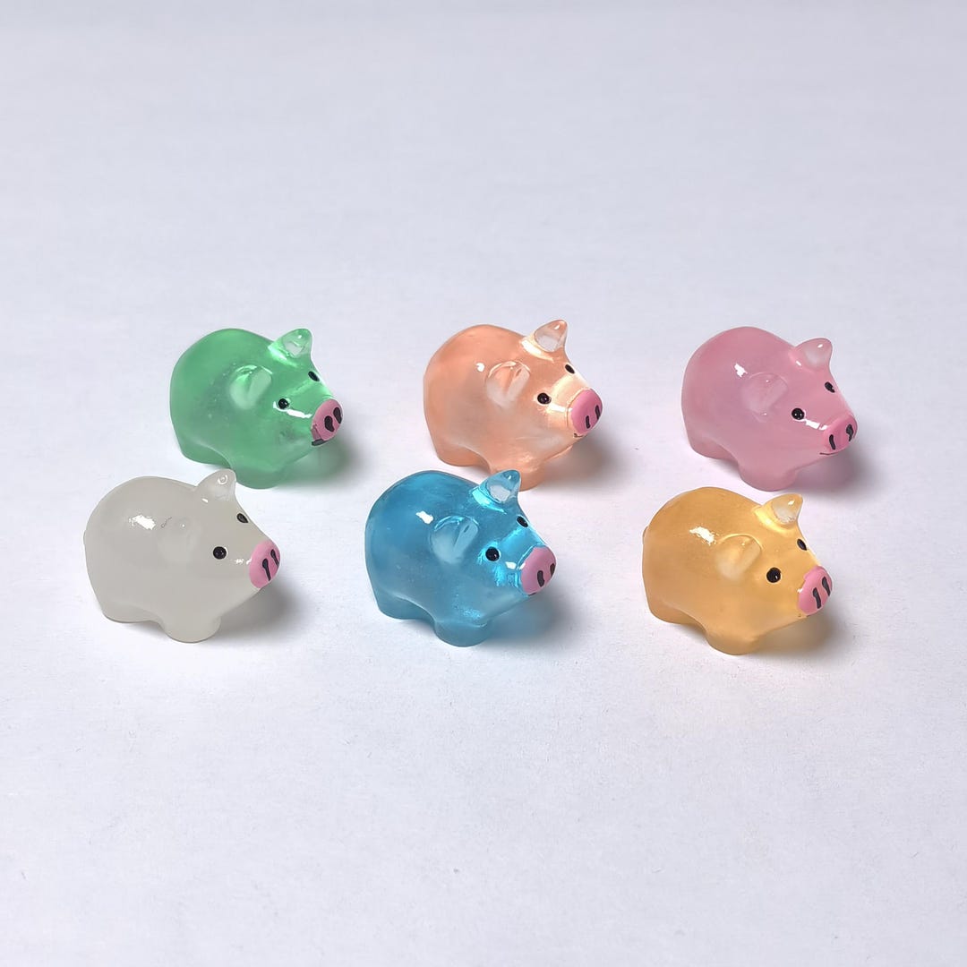 Luminous Mini Resin Pigs Glow in Dark Cute Tiny Animal for Animals ...