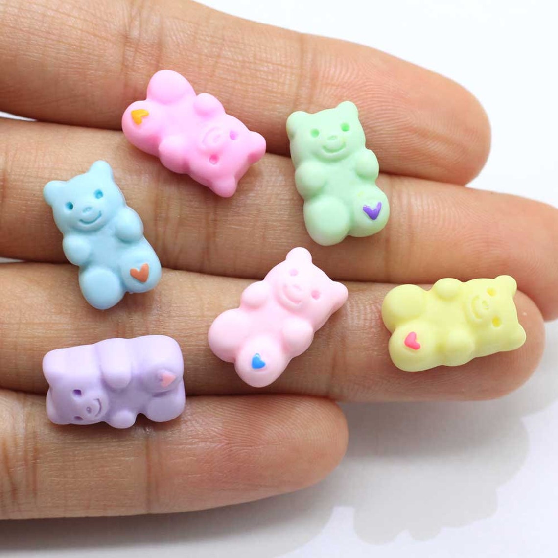 16mm New Resin Cute Mixed Mini Solid Bear Flat Back Cabochon ...
