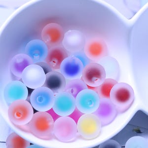 Half Drilled 16mm Frosted Frog Spawn Beads Acrylic Beads Matt Half ...