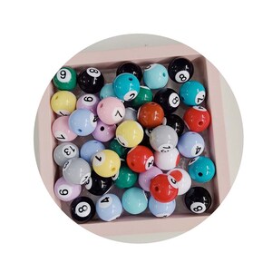 15mm Ball Beads Colorful Billiards Ball Acrylic Pool Shooting Jewelry ...