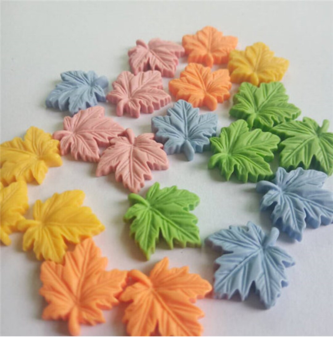 Fall 3D Leaves Resin Maple/clover Cabochon Leaf Flatback Embellishments ...