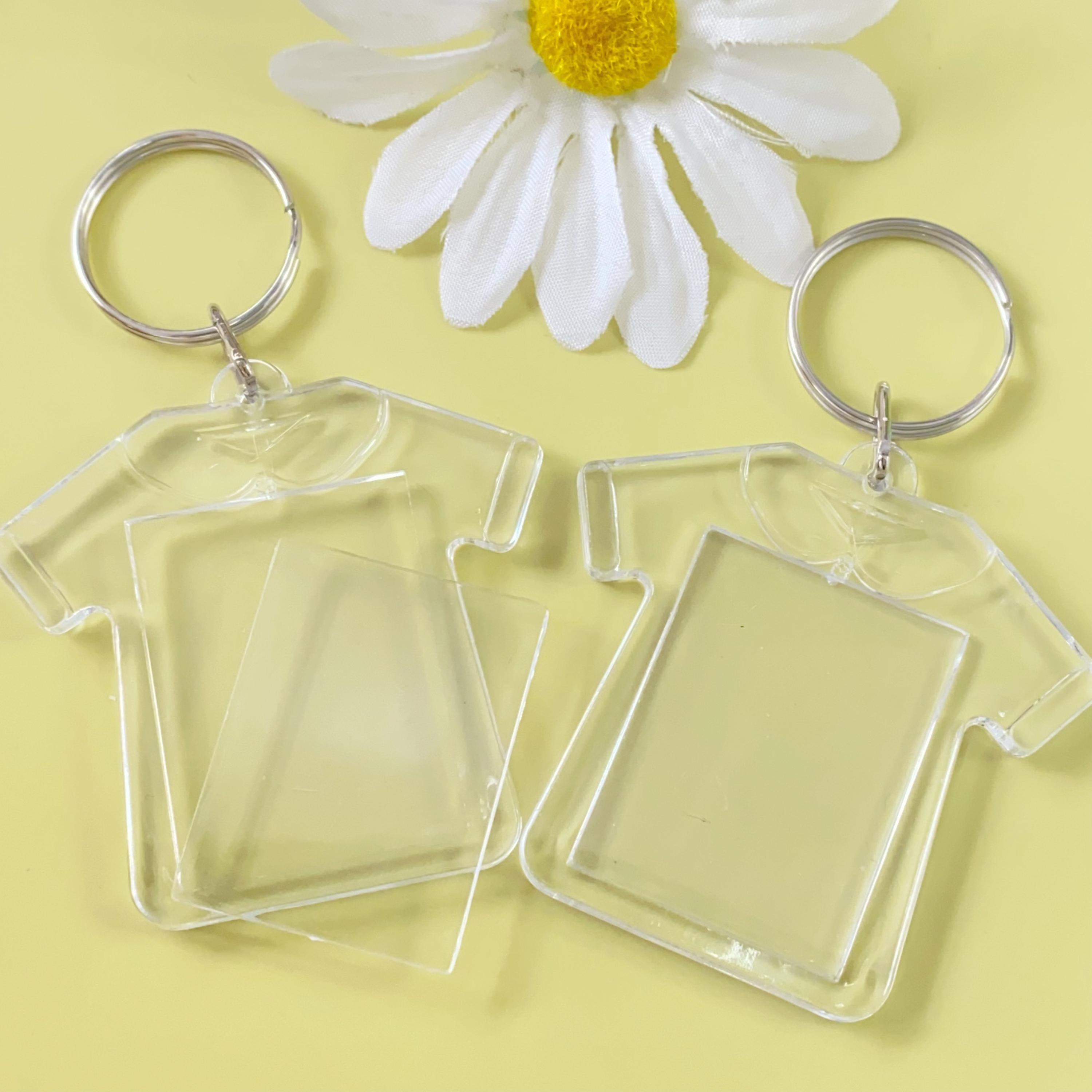 Clear Acrylic Photo Keychains Rectangle Oval Round Heart Picture Frame ...