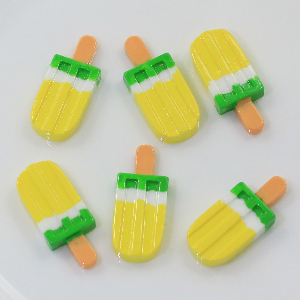 Rainbow Ice Cream Stick Resin Flat Back Cabochon Imitation - Etsy
