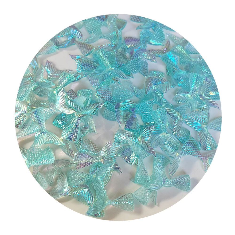 35mm Shiny Translucent AB Metal Color Resin Mermaid Tail Resin - Etsy