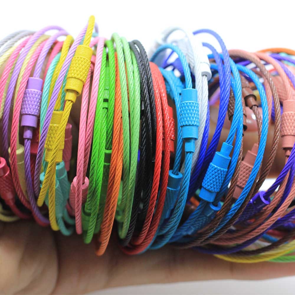 Colorful Wire Rope Key Chain Wire Keychain Carabiner Cable Key - Etsy