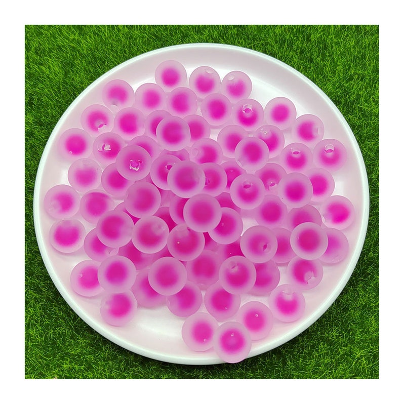 16mm Frosted Frog Spawn Beads Acrylic Beads Matt Half Holes Loose ...