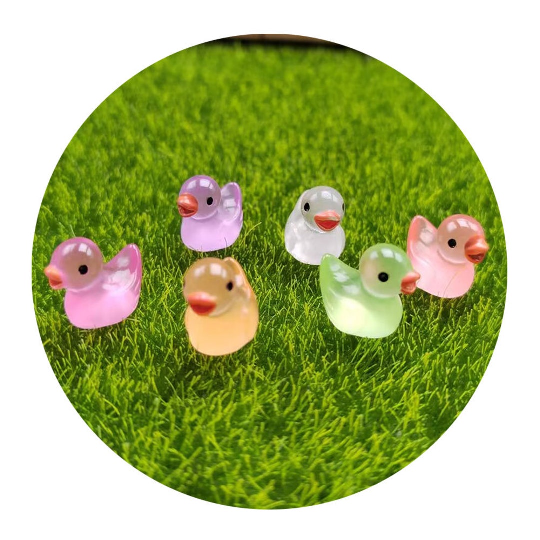 Glow in the Dark Mini Little Yellow Duck Miniature Dollhouse Fairy ...