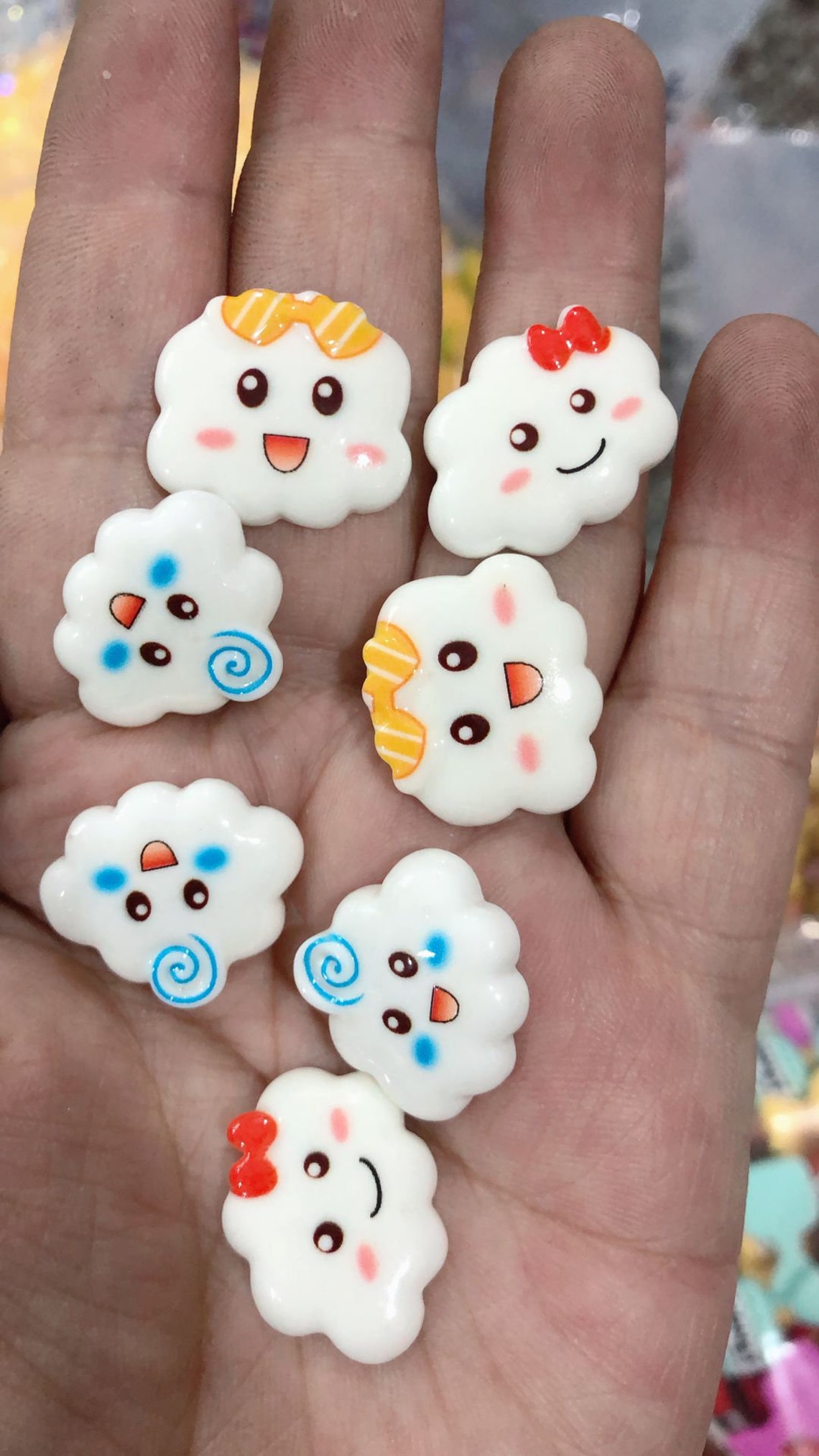 Kawaii Cartoon Flat Back Resin Cloud DIY Resin Cabochons - Etsy