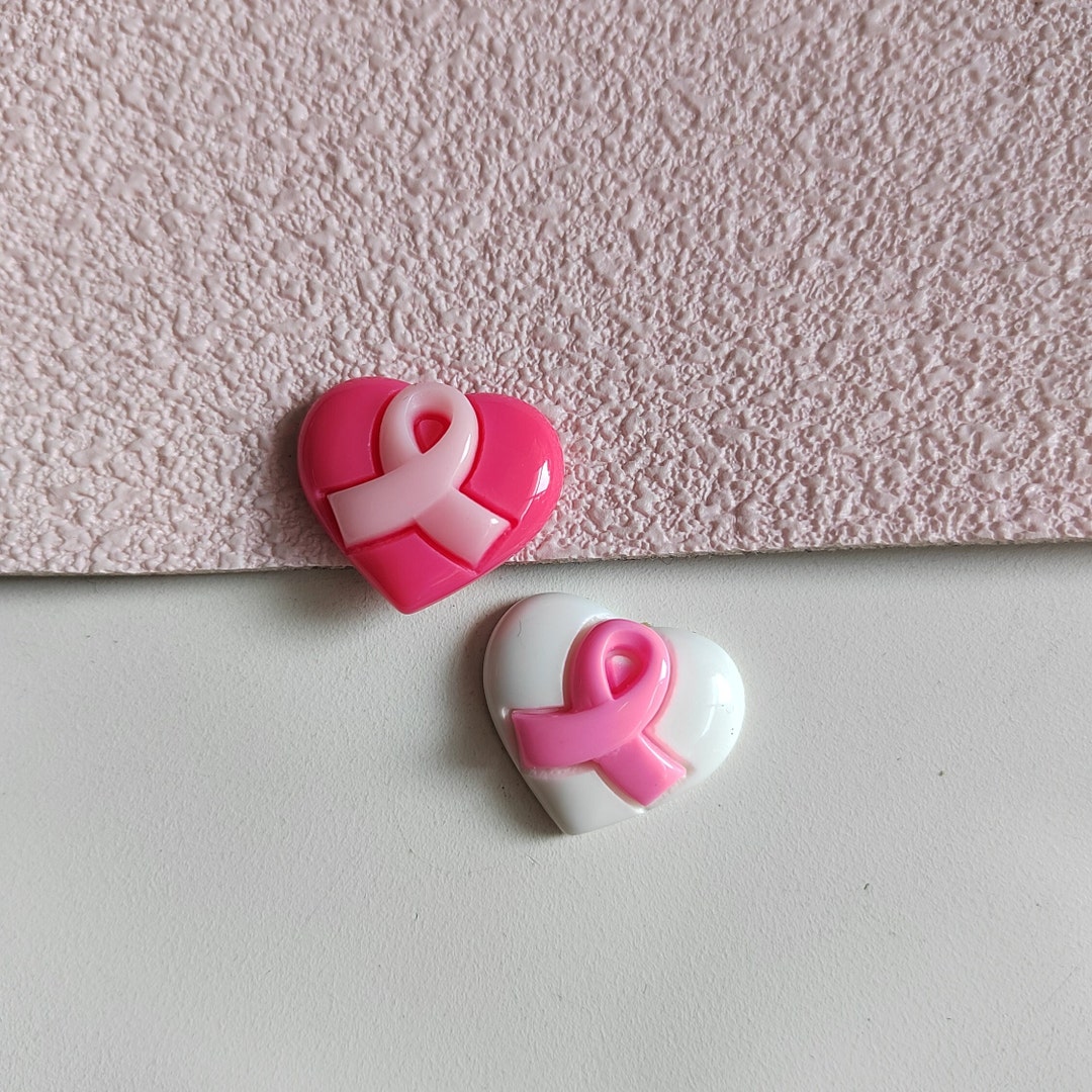 Resin Fatback Heart With Breast Cancer Ribbon Hope Accessories Jewelry ...