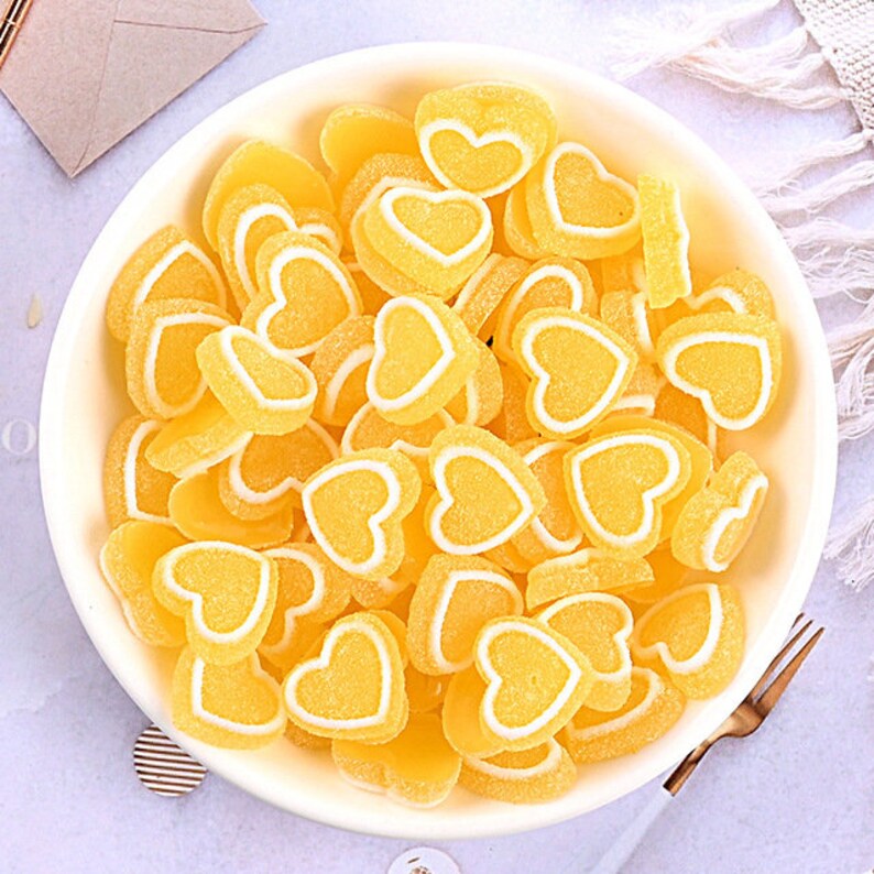 Resin Frosted Love Heart Candy Decoration Crafts Flatback Cabochon ...