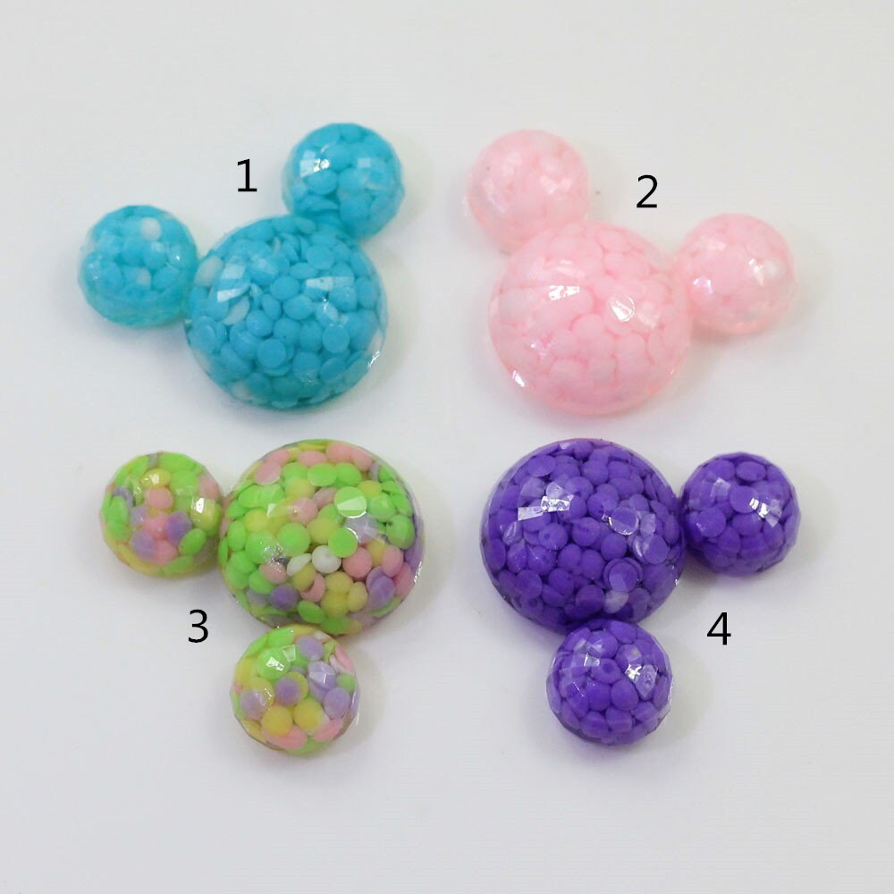 Mix Colors Glitter Resin Mouse Flatback Cabochons DIY Hair Bow - Etsy