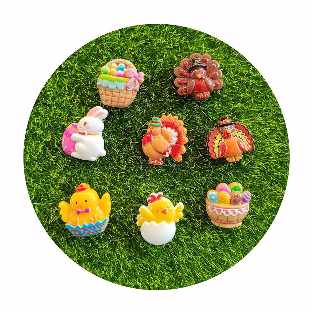 Miniature Flatback Craft Resin Easter Egg Chick Rabbit Turkey Resin ...