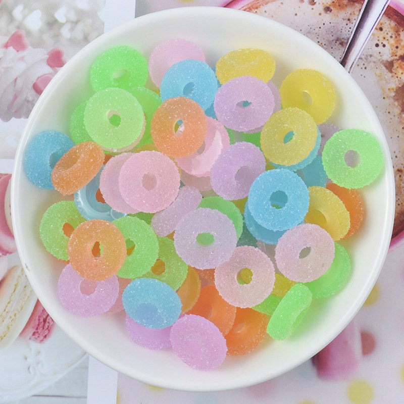 Ring Circle Shape Fake Candy Gumdrop Resin Cabochon Flatback Simulation ...